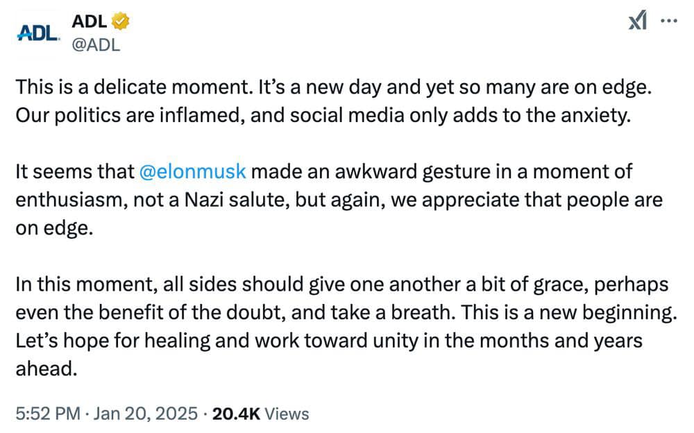 The Anti-Defamation League defends Elon Musk over Sieg Heil Nazi salute ...