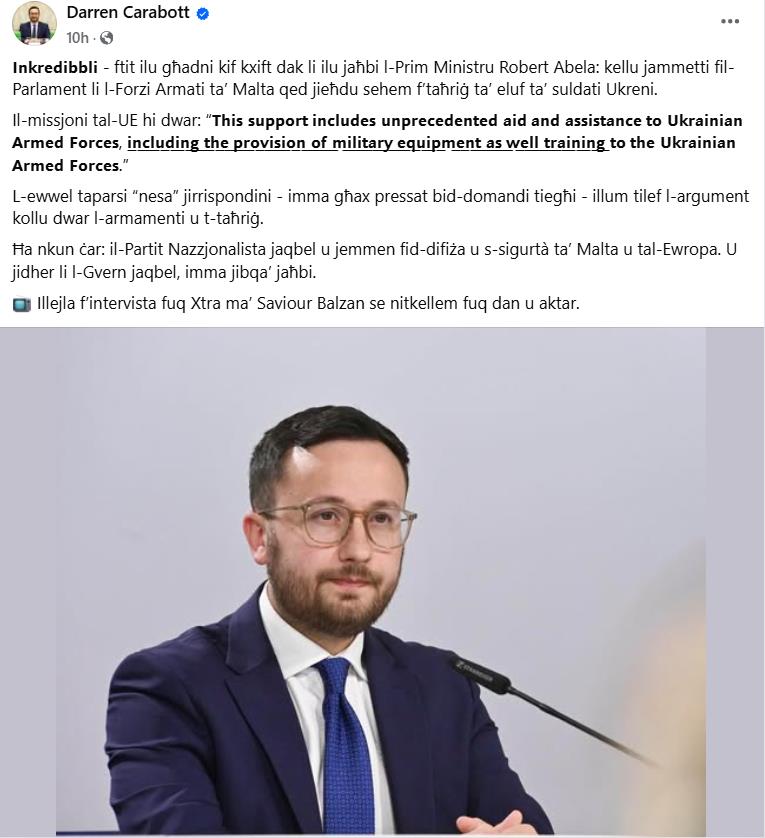 Darren Carabott, like Labour, thinks that Defence is some kind of ...