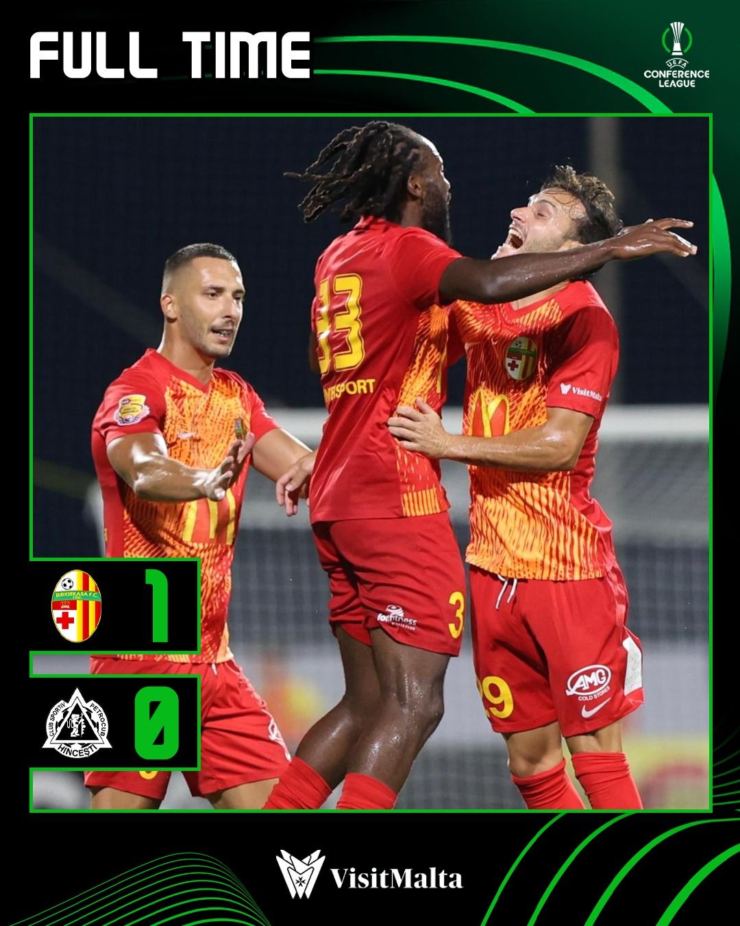 Birkirkara edge Petrocub with narrow first-leg win in UEFA Conference ...