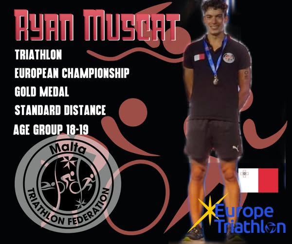 Gold at the Europe Triathlon Championships for Malta's Ryan Muscat ...