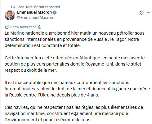 France's seizes another Russian shadow fleet vessel - The Maltese Herald